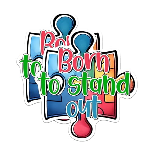 (2 Pack) Born to Stand Out Stickers - Autism Pride Awareness Sticker ...