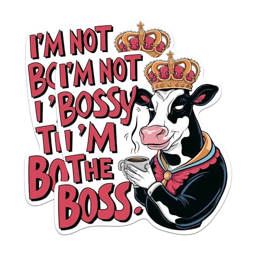 (2 Pack) I'm Not Bossy I'm The Boss Stickers - Funny Cow Animal ...