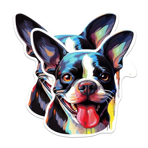 (2 Pack) Boston Terrier Dog Breed Magnets - 5 Inches On Longest Side ...