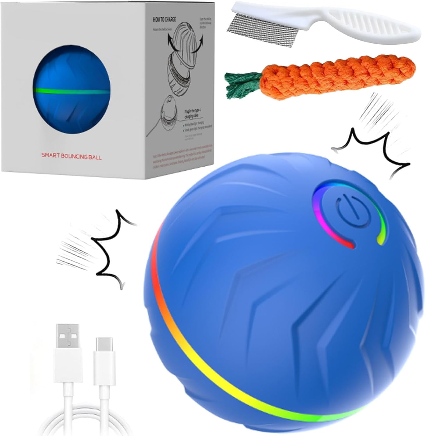 2 Pack Boujee Gravity Bounce Ball,Boujeeflow Dog Ball,2025 New ...