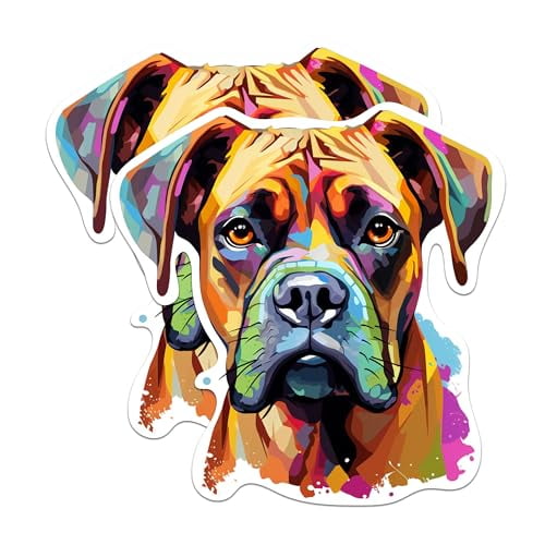 (2 Pack) Boxer Dog Breed Stickers - 5 Inches On Longest Side - Choose ...