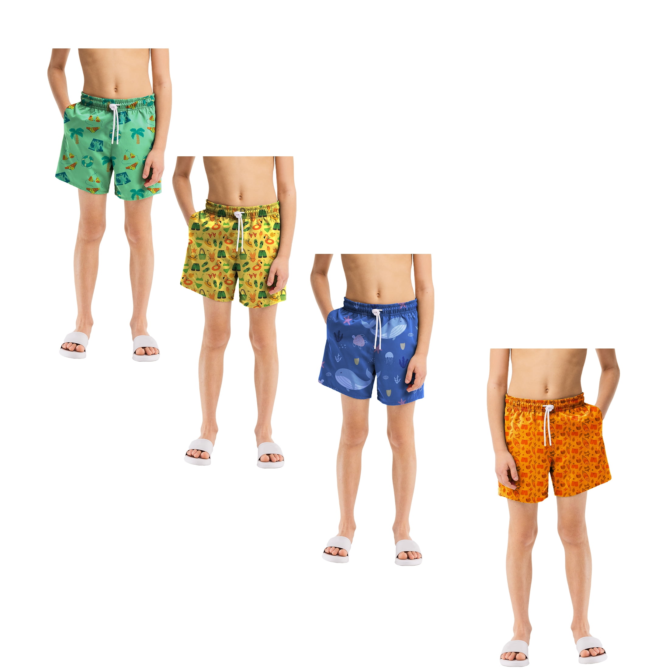 2-Pack Boy's Beach Swim Trunk Shorts Quick Dry UPF 50+ Little Boys ...