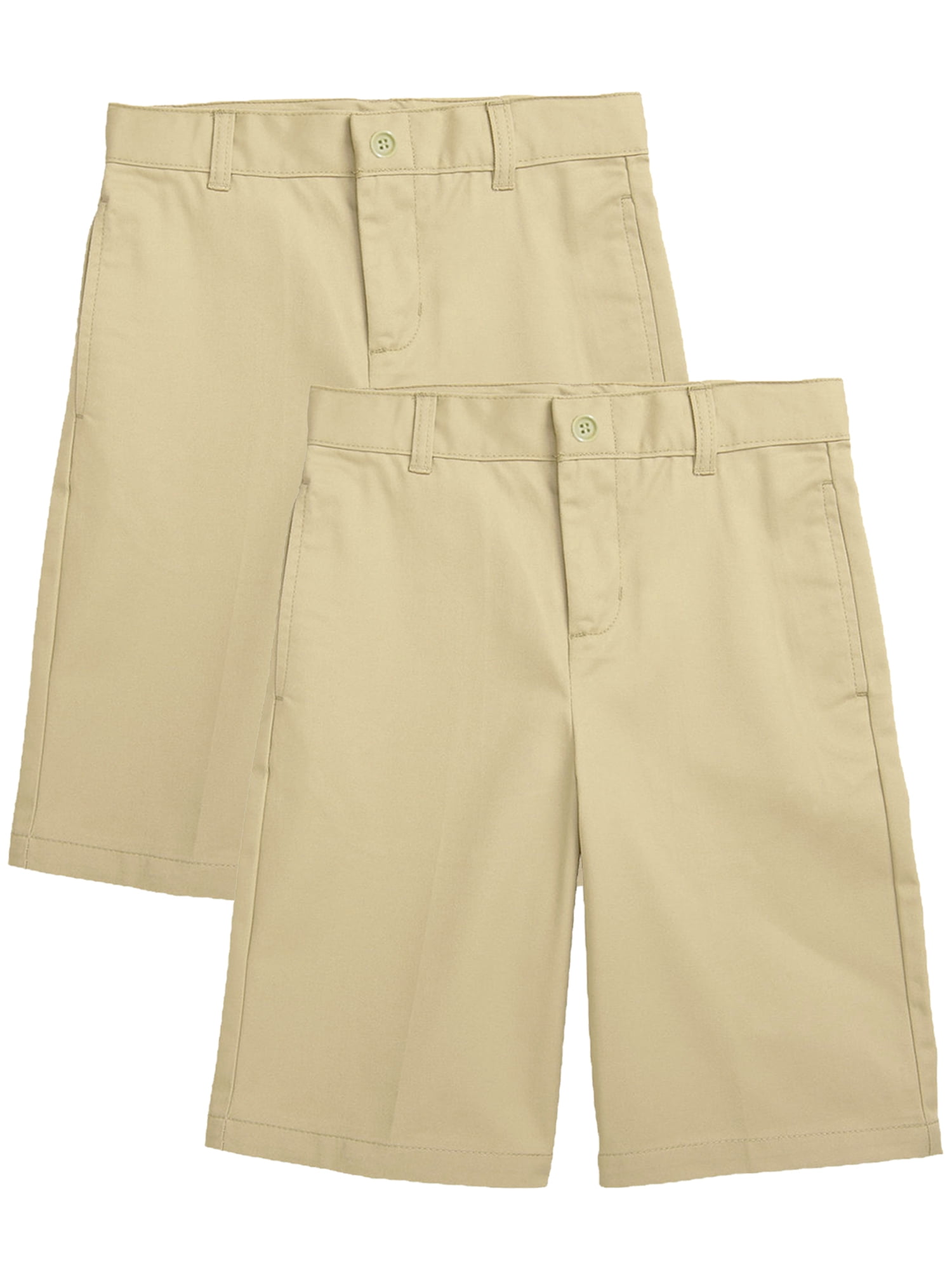 2-Pack Boy's Stretch Slim Fit School Uniform Twill Shorts - Walmart.com