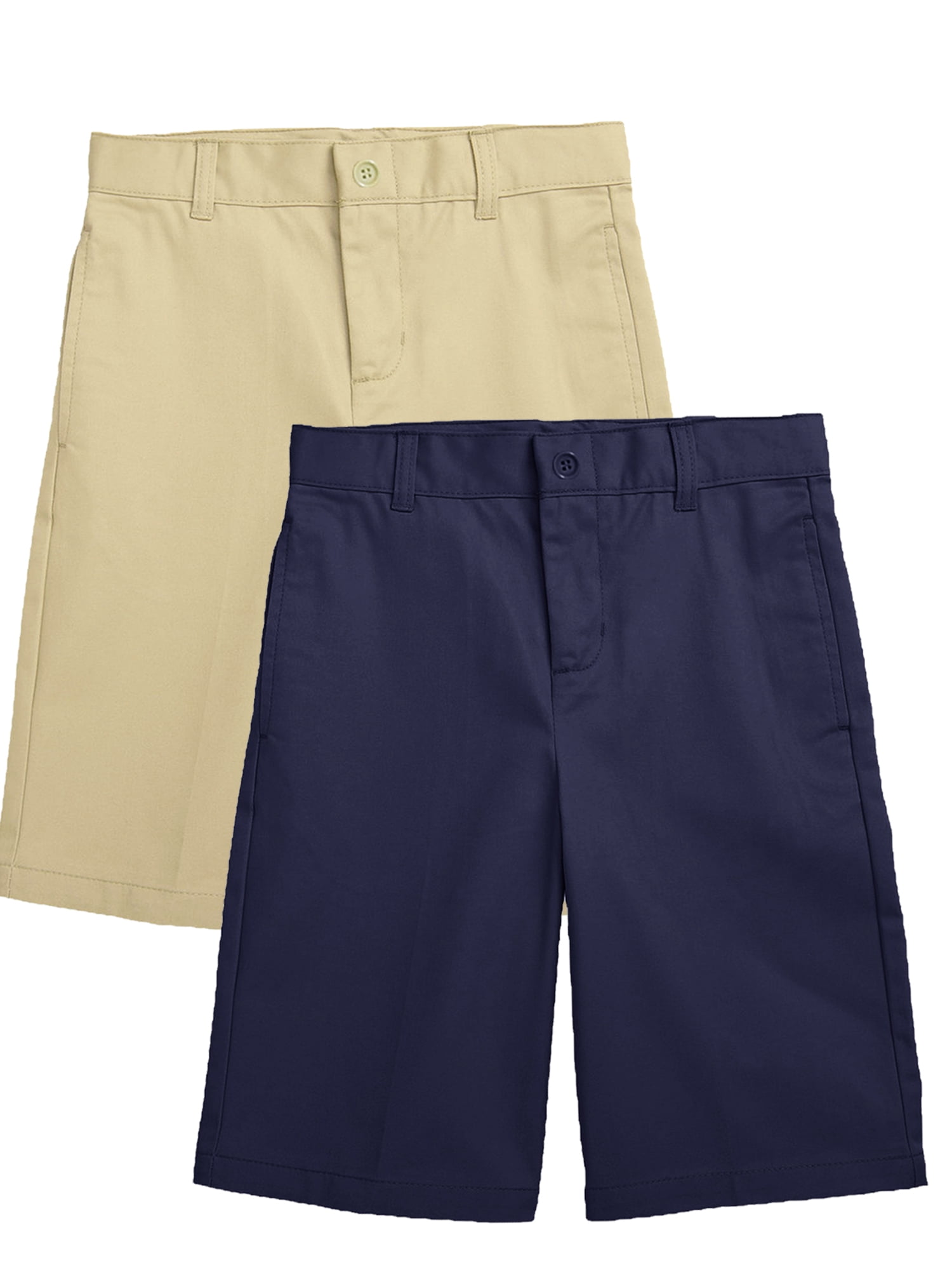 2-Pack Boy's Stretch Slim Fit School Uniform Twill Shorts - Walmart.com