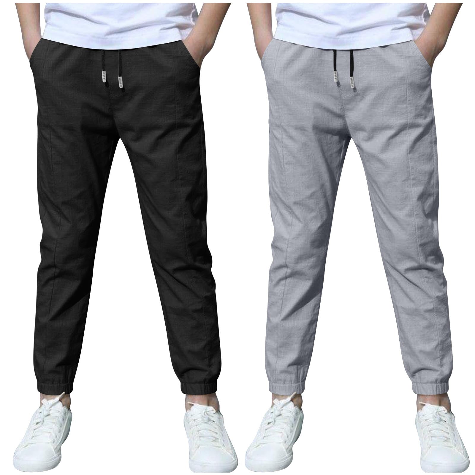 2 Pack Boys Jogger Pants Elastic Waisted Sweatpants Teen Boys Running ...