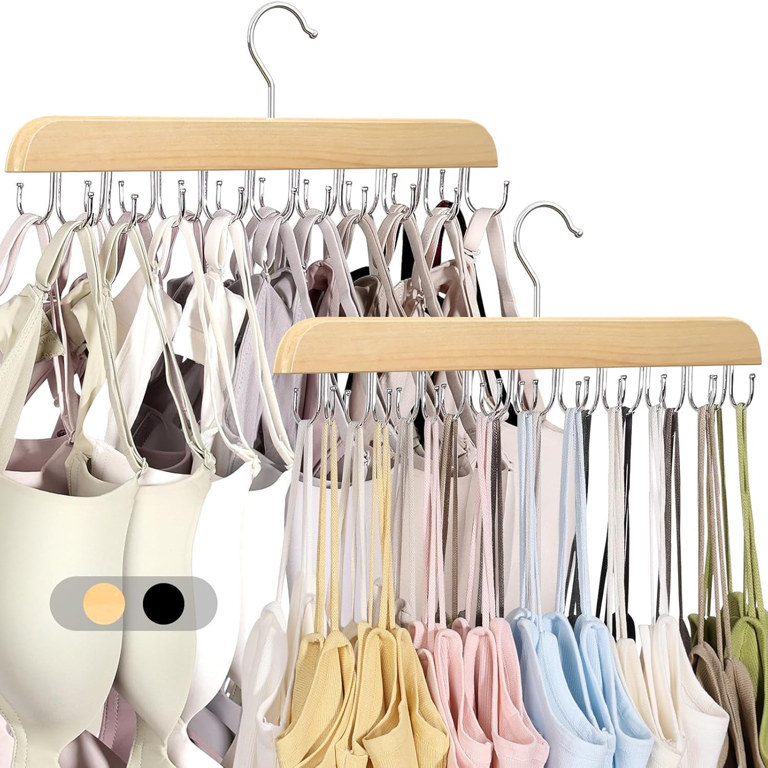 2 Pack Bra Hangers for Closet Organizer, Round Rectangle Bra Organizer ...