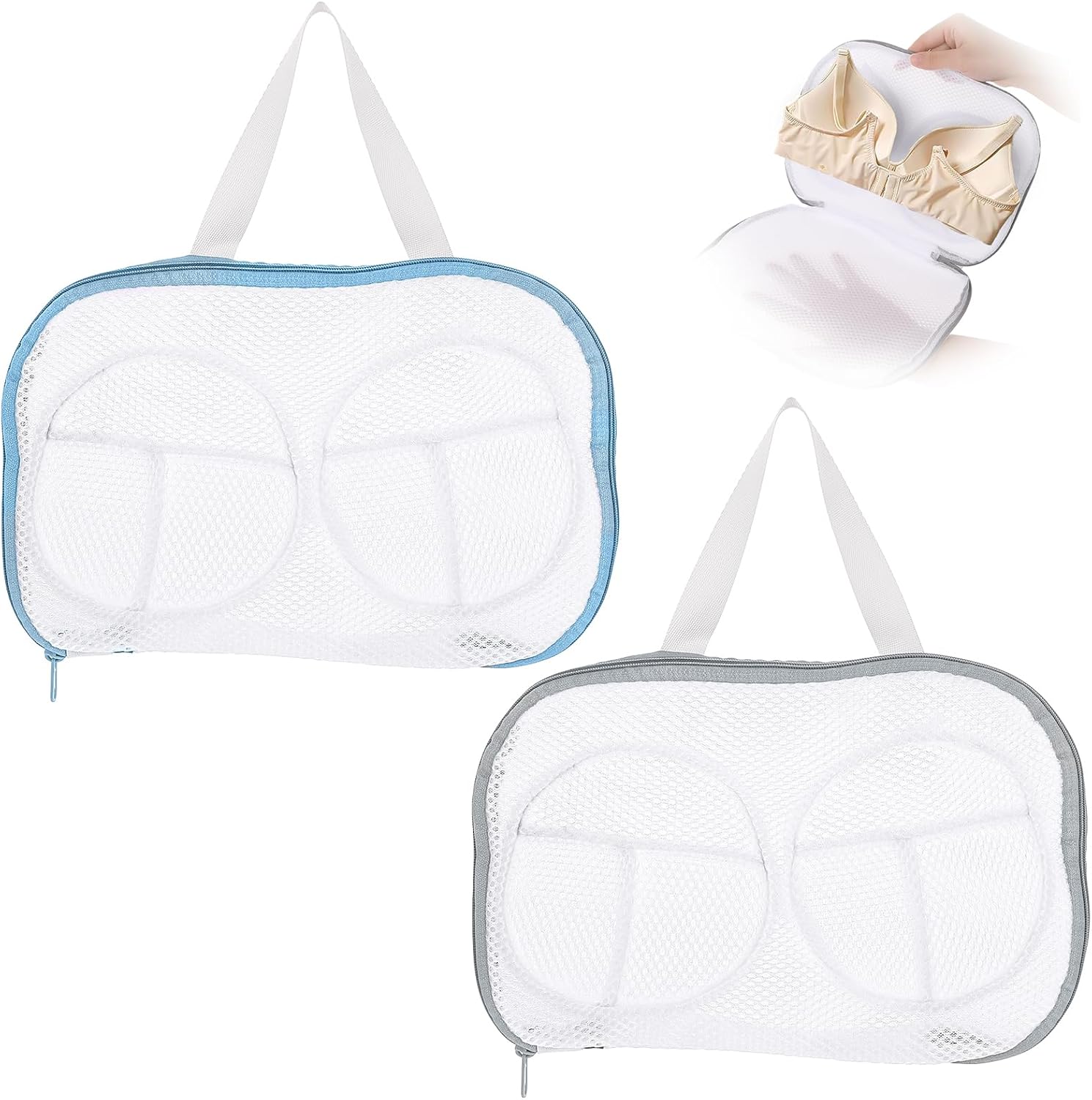 2 Pack Bra Laundry Bags for Washing Machine Lingerie, Mesh Wash Bag For ...