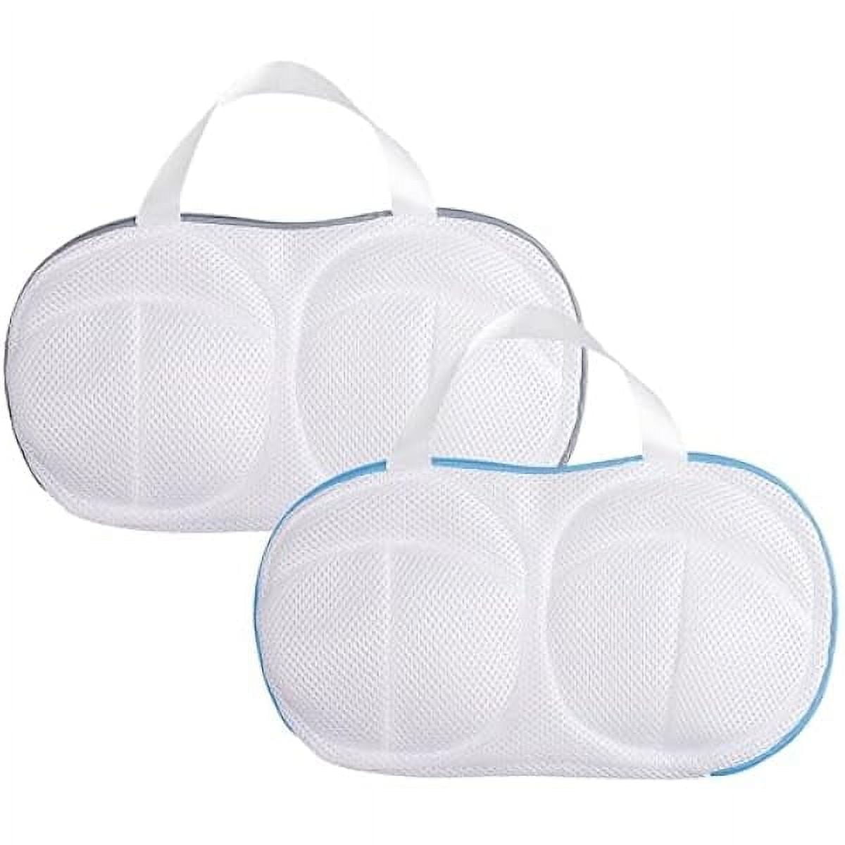 2 Pack Bra Washing Bags for Laundry Grey and Blue Mesh Bra Laundry Bags ...
