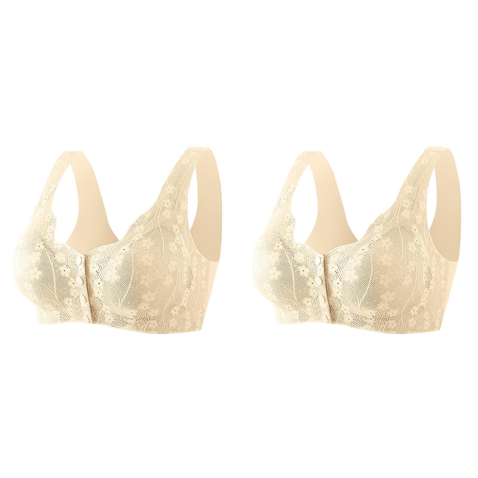 2 Pack,Bra For Women Comfortable Convenient Front Close Button Bras For ...