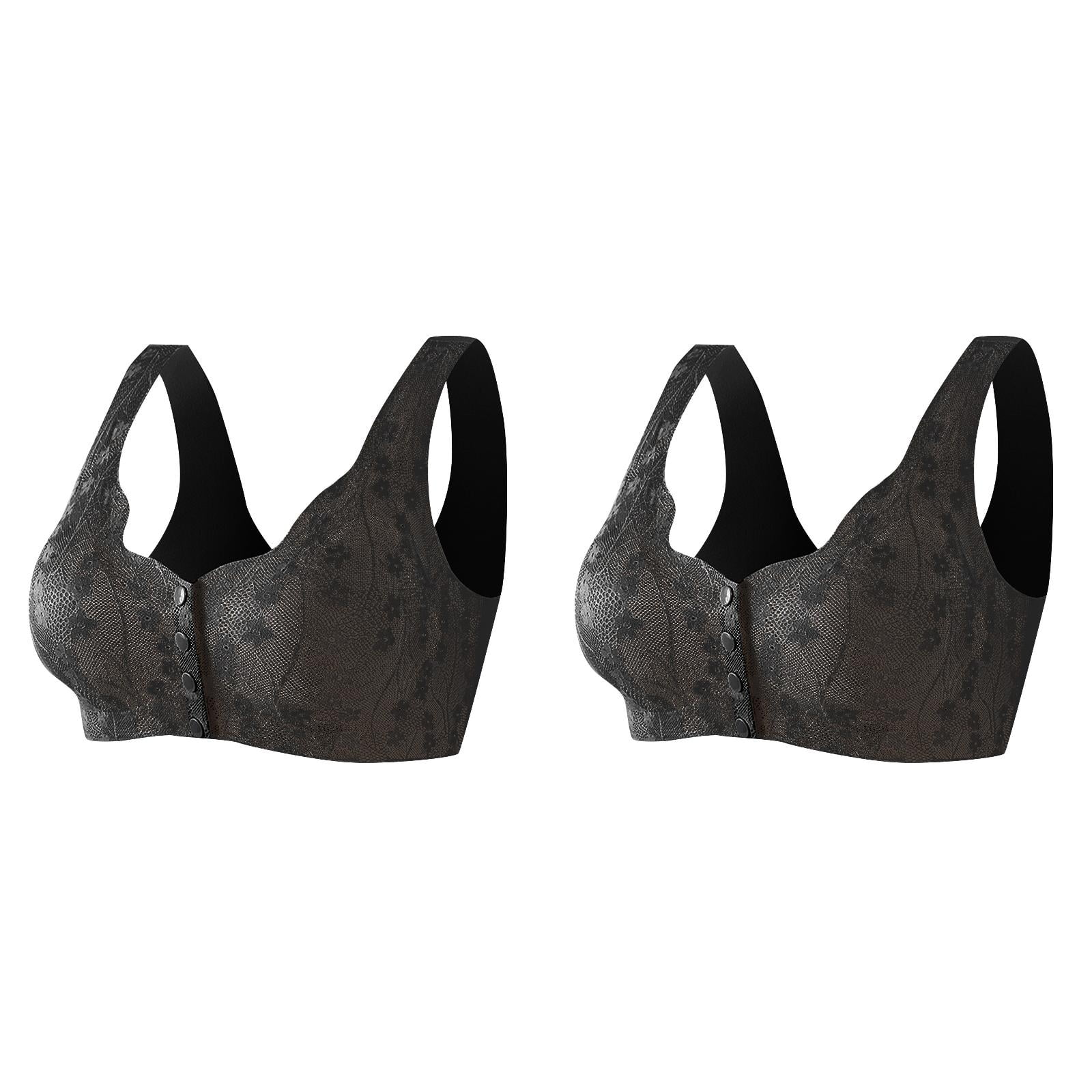 2 Pack,Bra For Women Comfortable Convenient Front Close Button Bras For ...