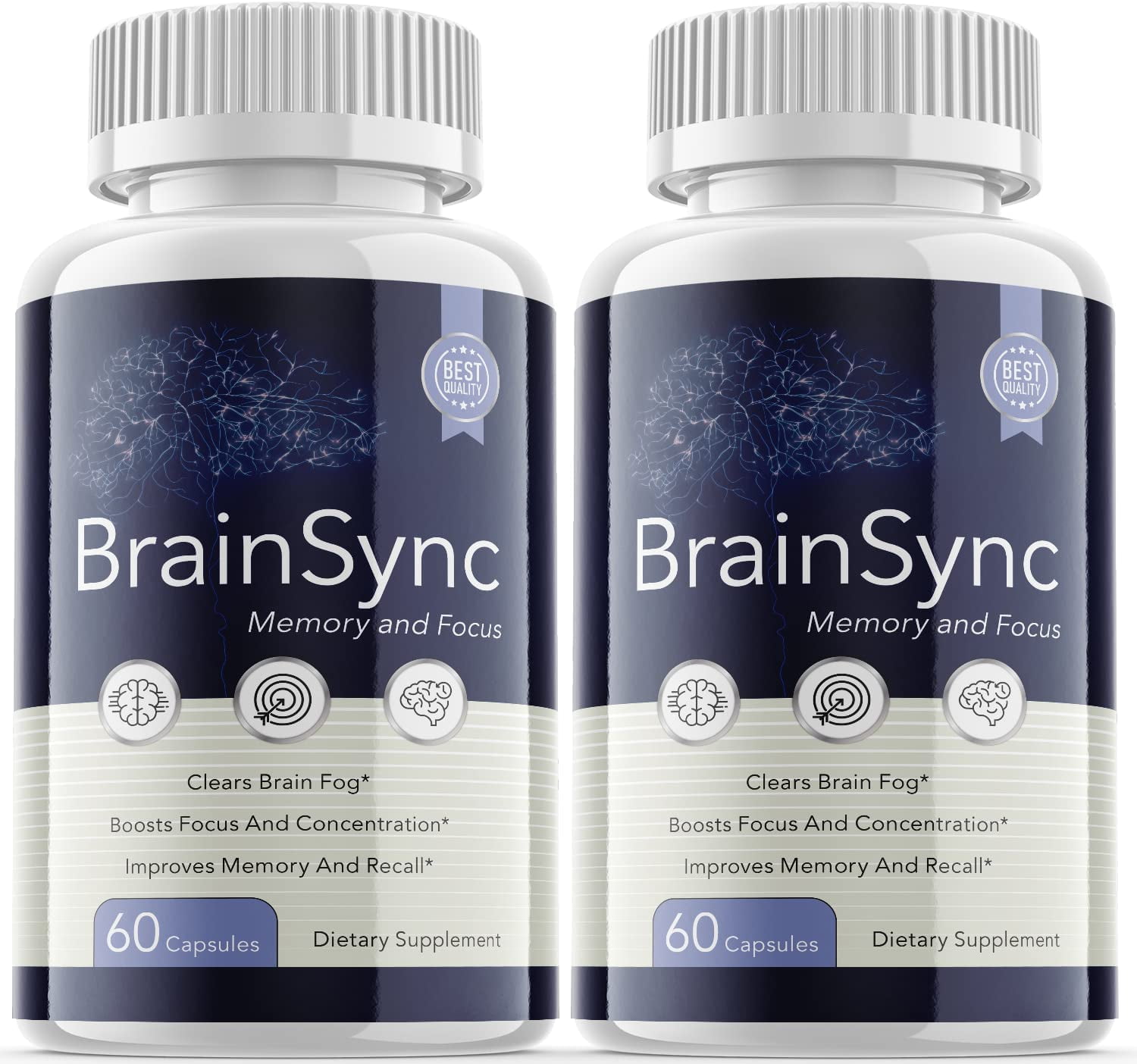 Brain Sync (2 Pack) - Booster Dietary Supplement for Mental Performance, Focus, Memory, Clarity ...