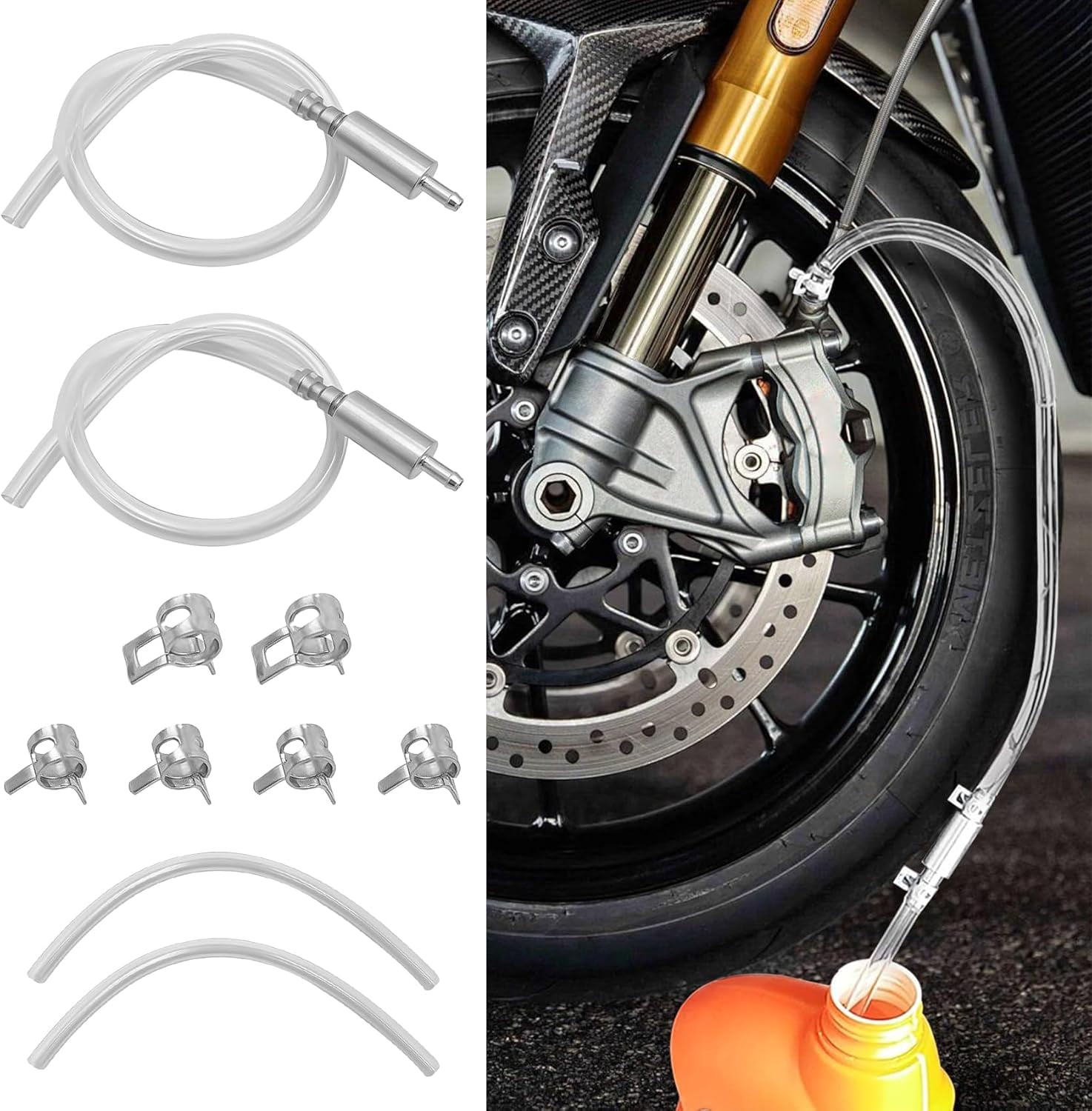 2 Pack Brake Bleeder Hose One Way Check Valve,One Way Brake Bleeder ...