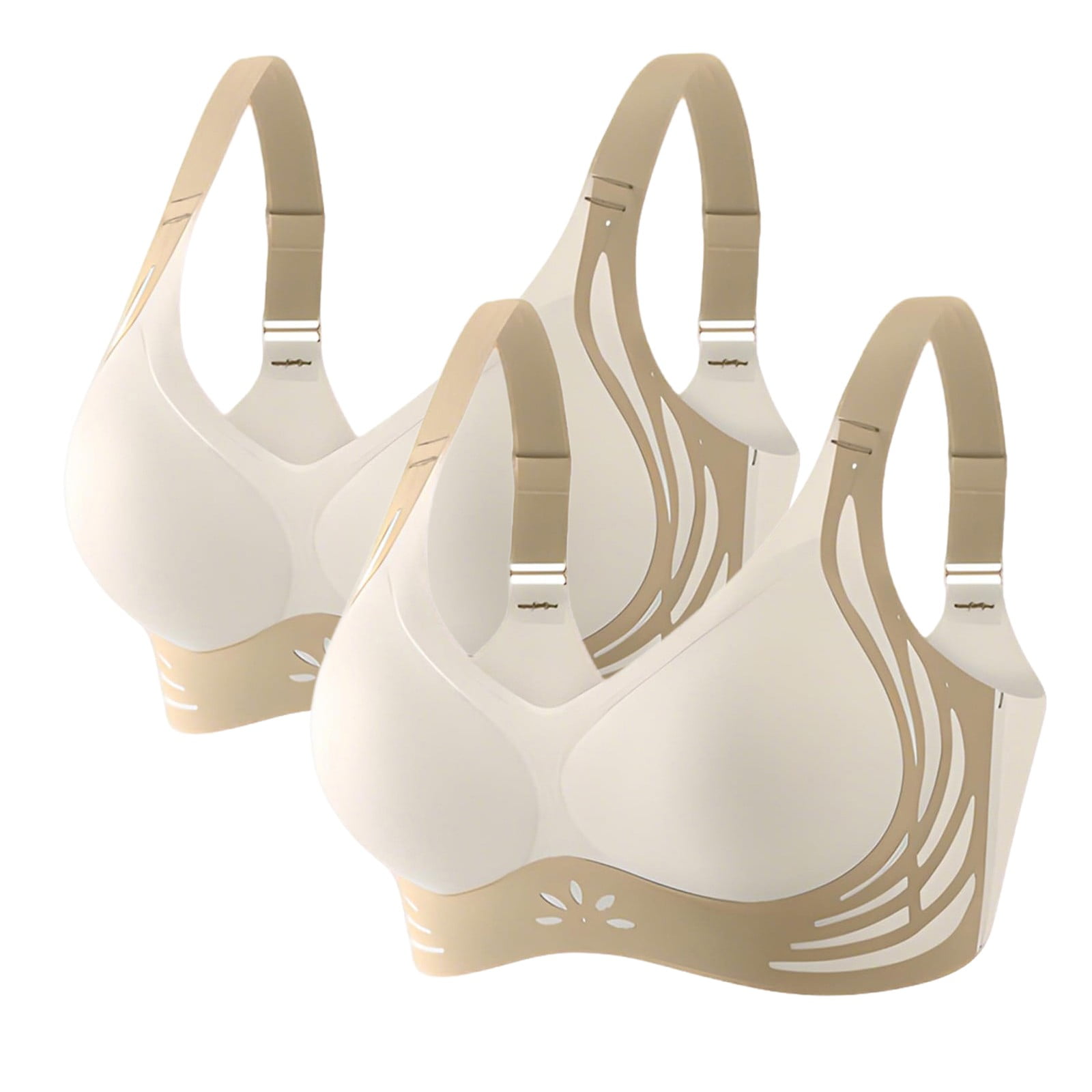 2 Pack Bras for Women No Underwire Soft Supportive Comfortable Seamless ...