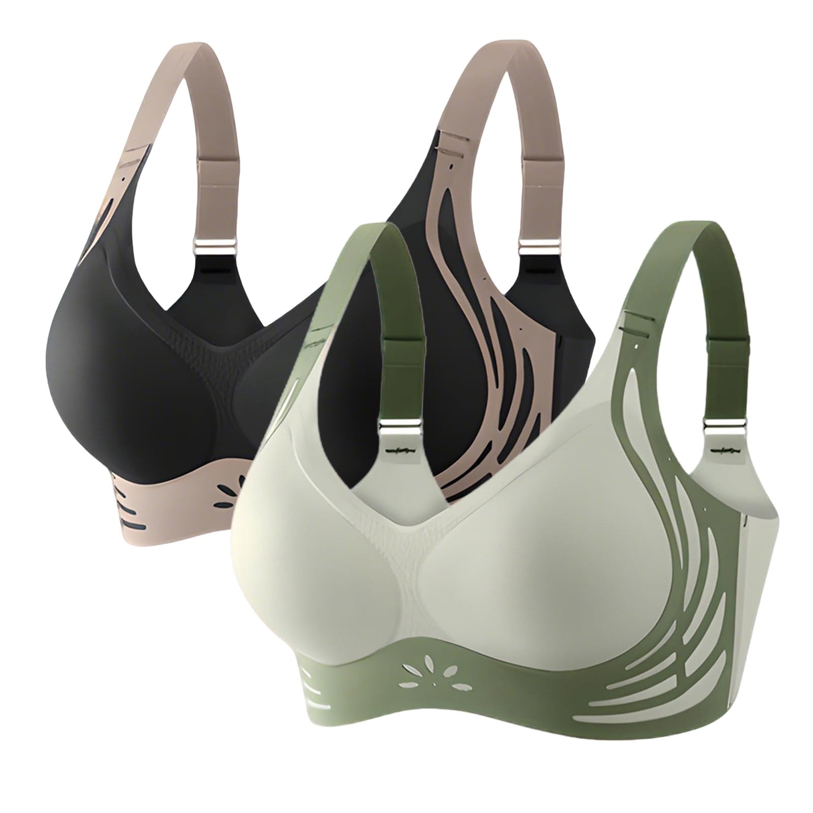 2 Pack Bras for Women No Underwire Soft Supportive Comfortable Seamless ...