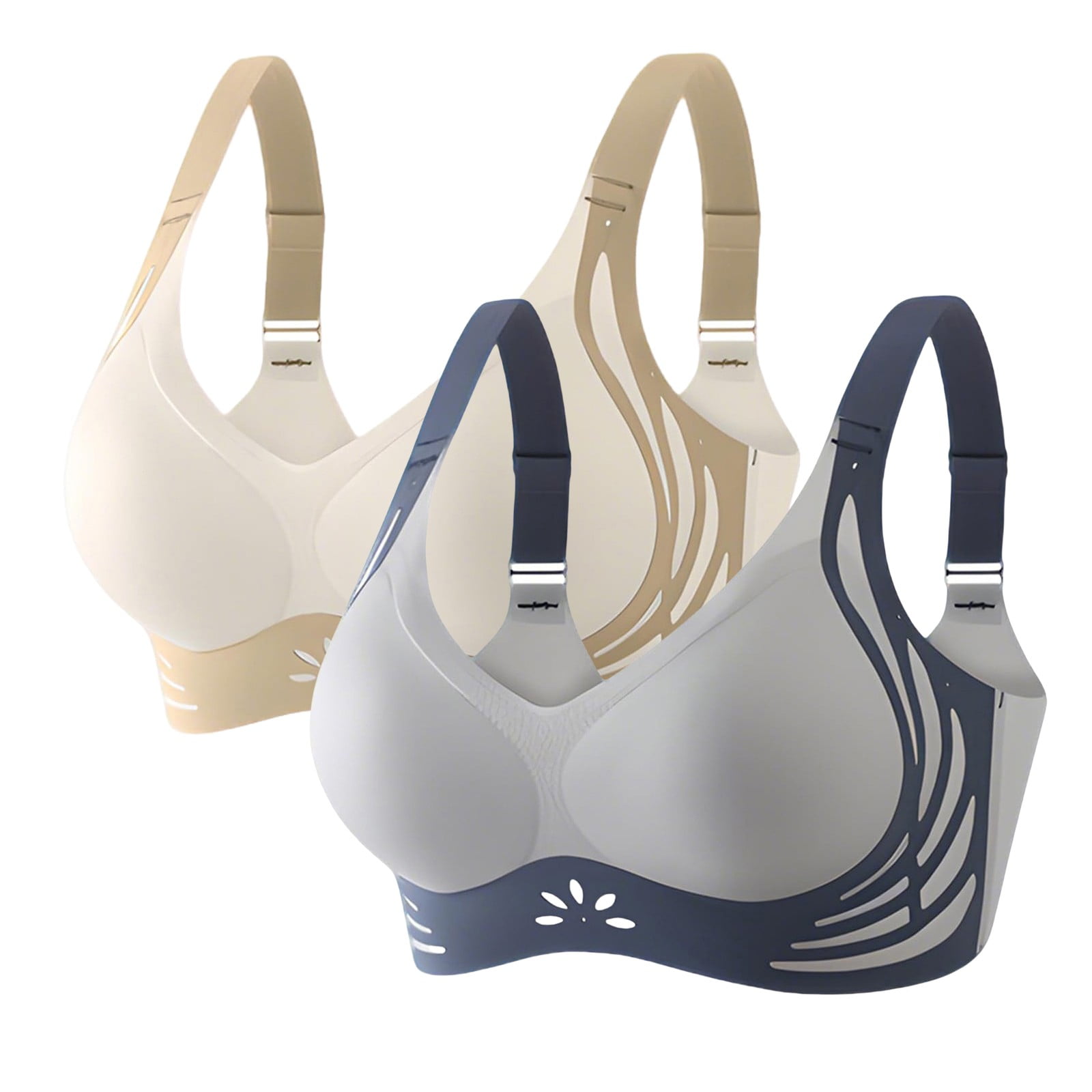 2 Pack Bras for Women No Underwire Soft Supportive Comfortable Seamless ...