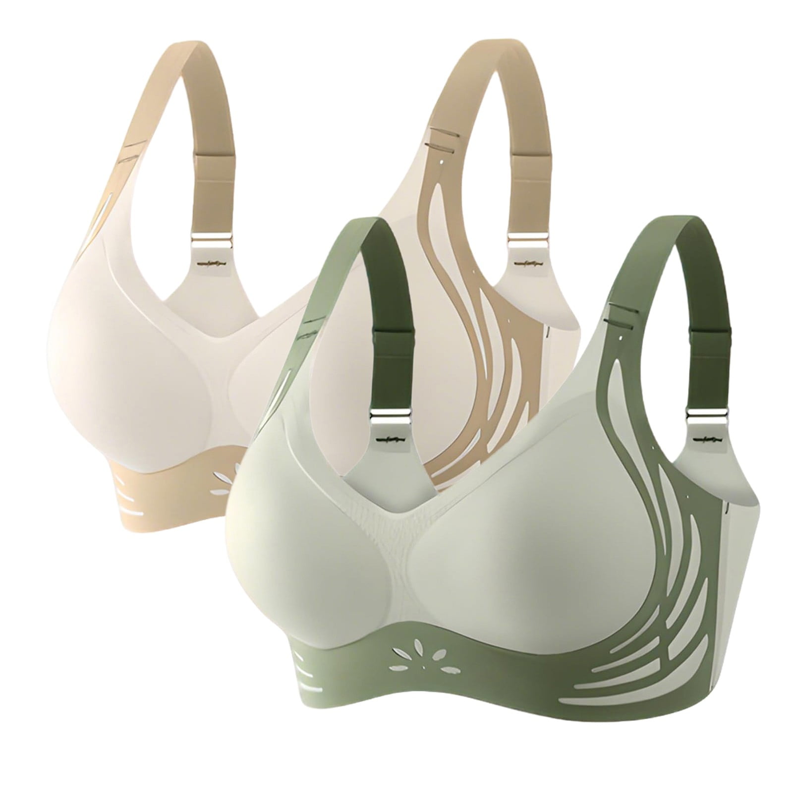 2 Pack Bras for Women No Underwire Soft Supportive Comfortable Seamless ...