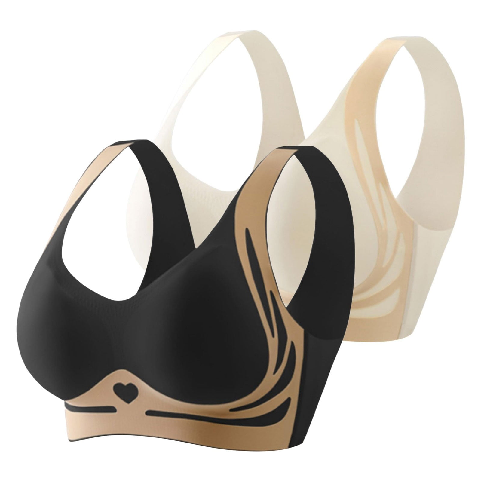 2 Pack Bras for Women No Underwire Soft Supportive Comfortable Seamless ...