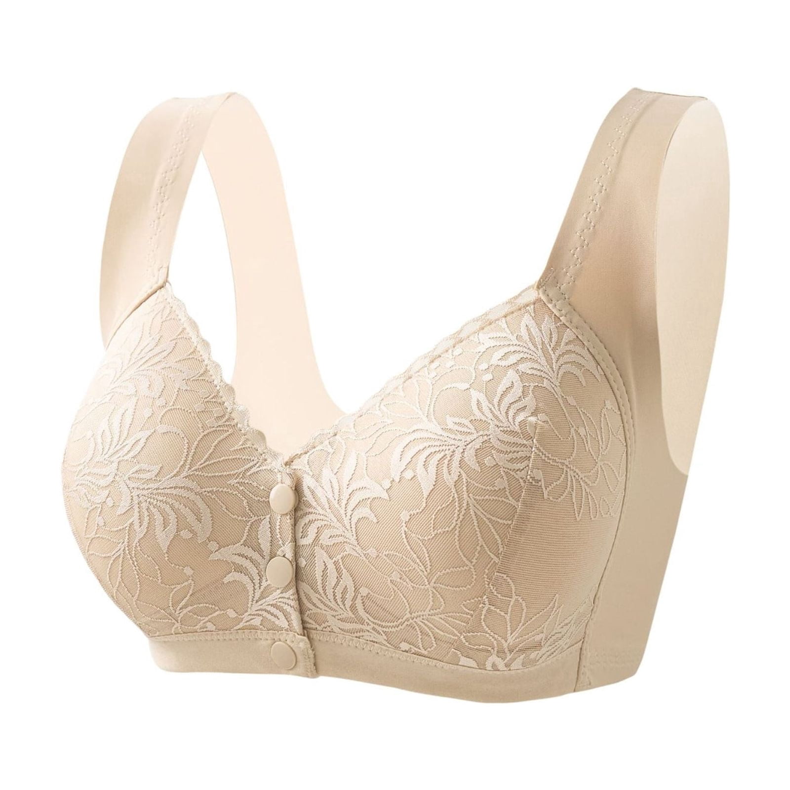 2 Pack Bras for Women Front Closure Comfortable Wireless Lace Underwear ...