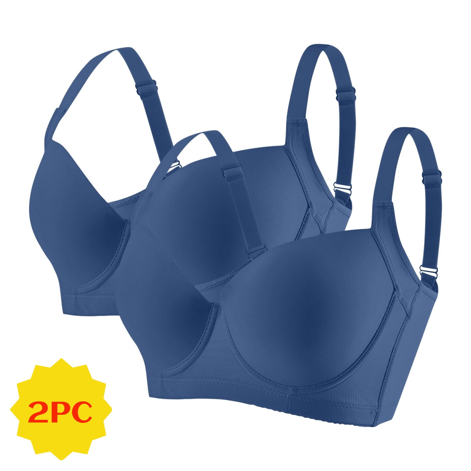 2 Pack Bras for Women Full Coverage Push up Underwire Bra Plus Size ...
