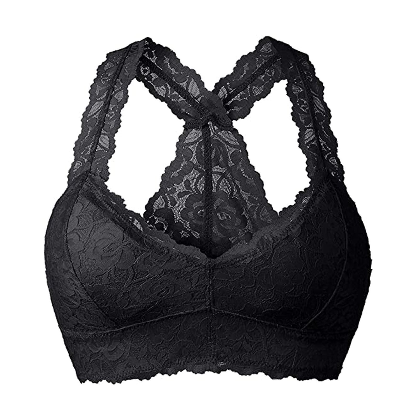 2 Pack Bras for Women Lace Racerback Unpadded Light Support Sports Top ...