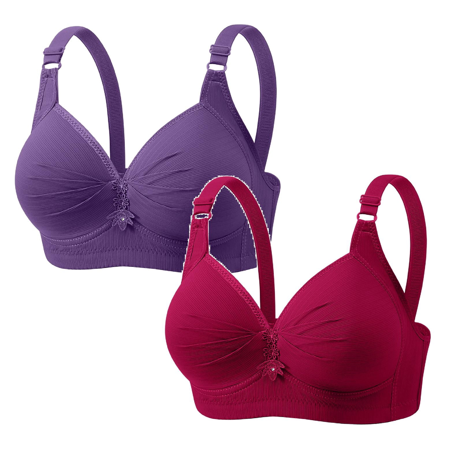 2 Pack Bras for Women, Ladies Bras, Women's Non Steel Ring Push Up Bra ...