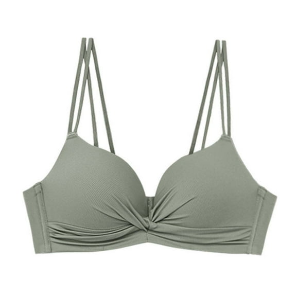 2 Pack Bras for Women No Underwire Cross Back Wireless Seamless Push Up ...