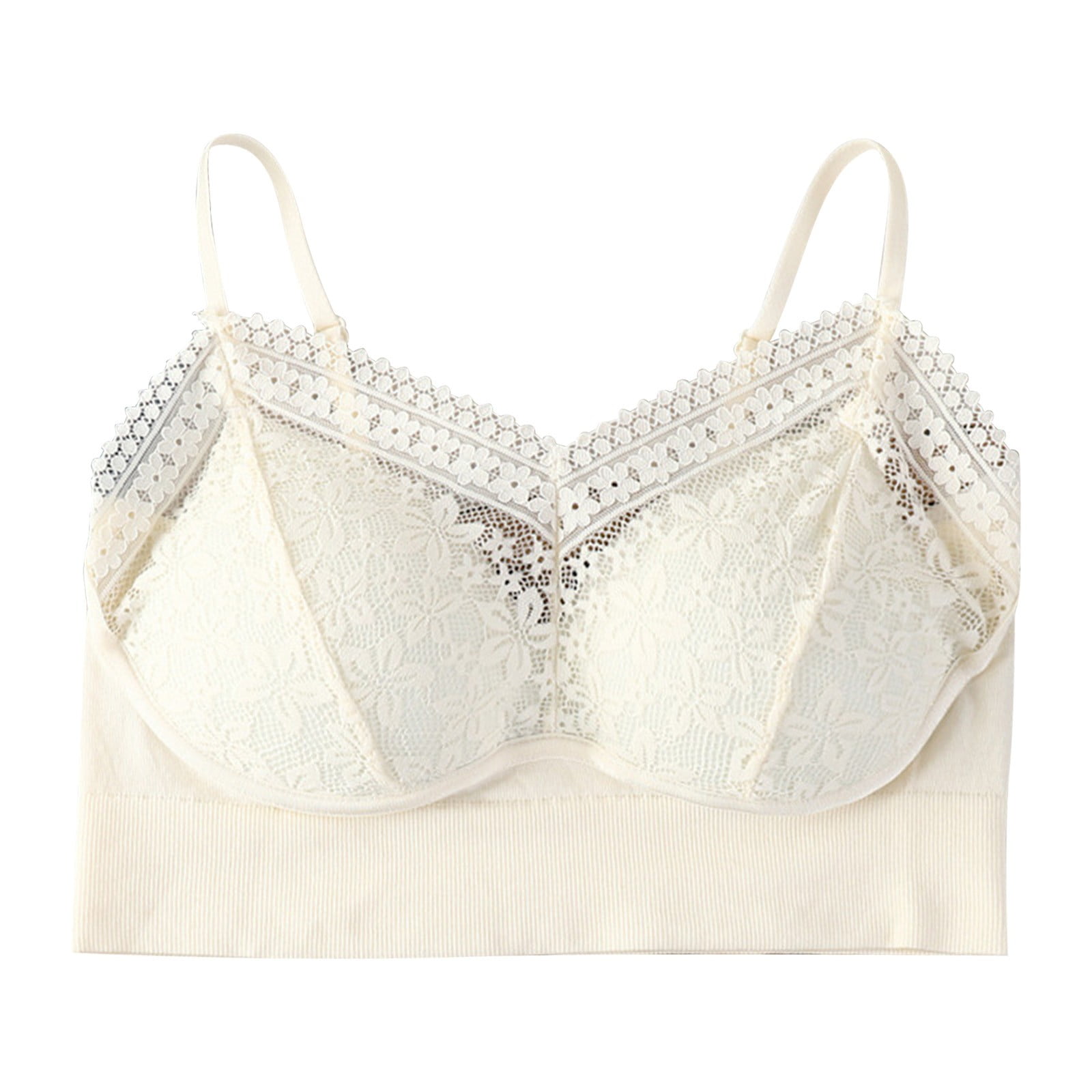 2 Pack Bras for Women No Underwire Lace Tube Plunge Tank Full Coverage ...