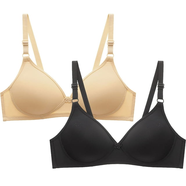 2 Pack Bras for Women No Underwire qolati Comfort Seamless Push Up T ...