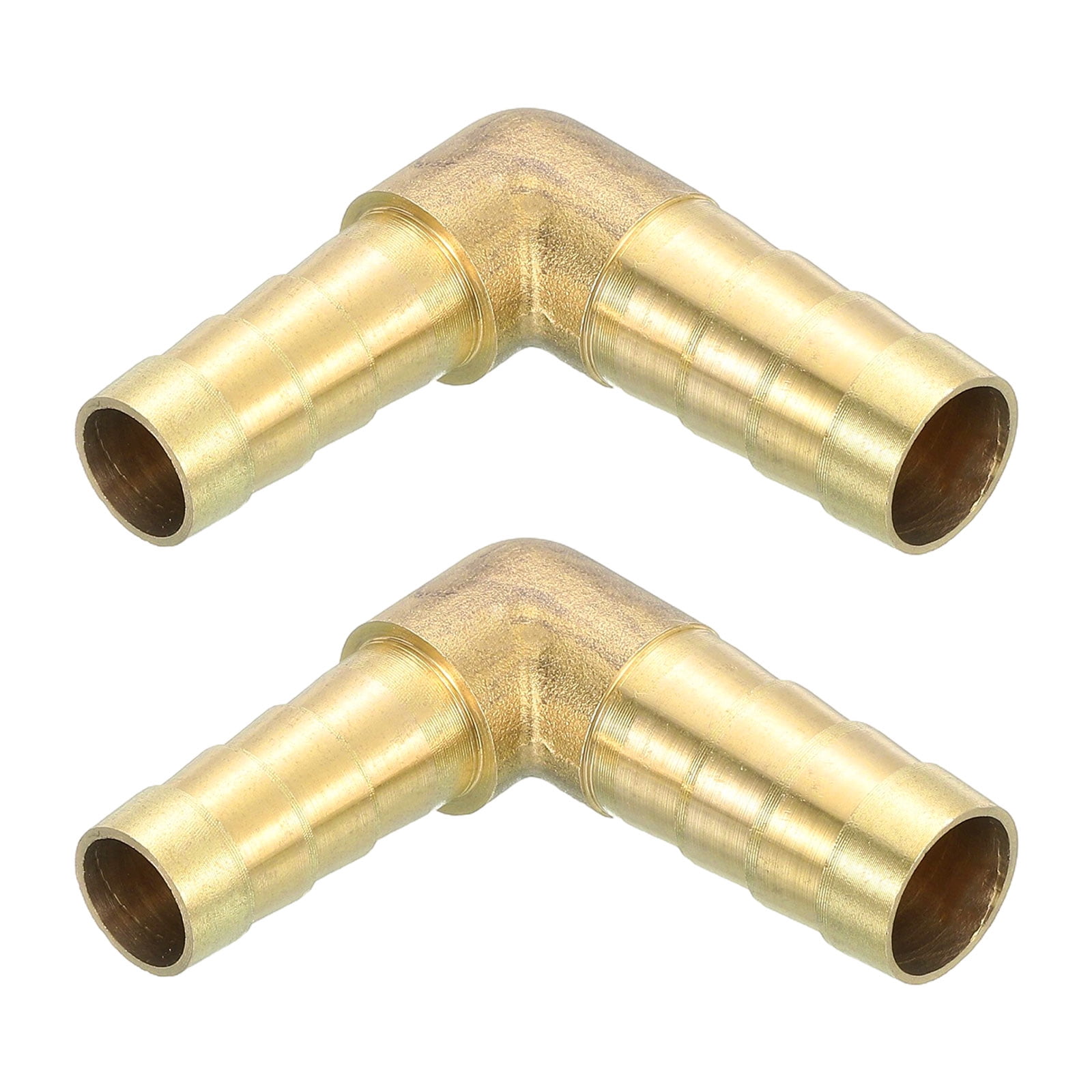 2 Pack Brass Hose Barb Fitting L Right Angle Elbow Connector Coupler, 1 ...