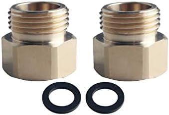 2 Pack Brass Hose Bib Adapter Include Rubber Washer Compatible with ...