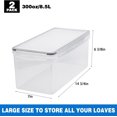 2 Pack Bread Box, Plastic Bread Container, Large Sandwich Holder, Bread ...