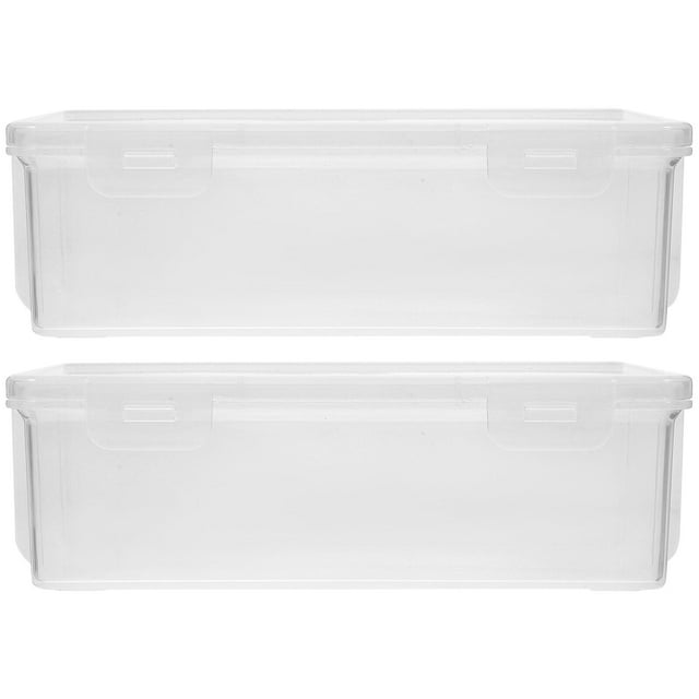 2 Pack Bread Box, Large Sandwich Holder, Airtight Bread Keeper, Plastic ...