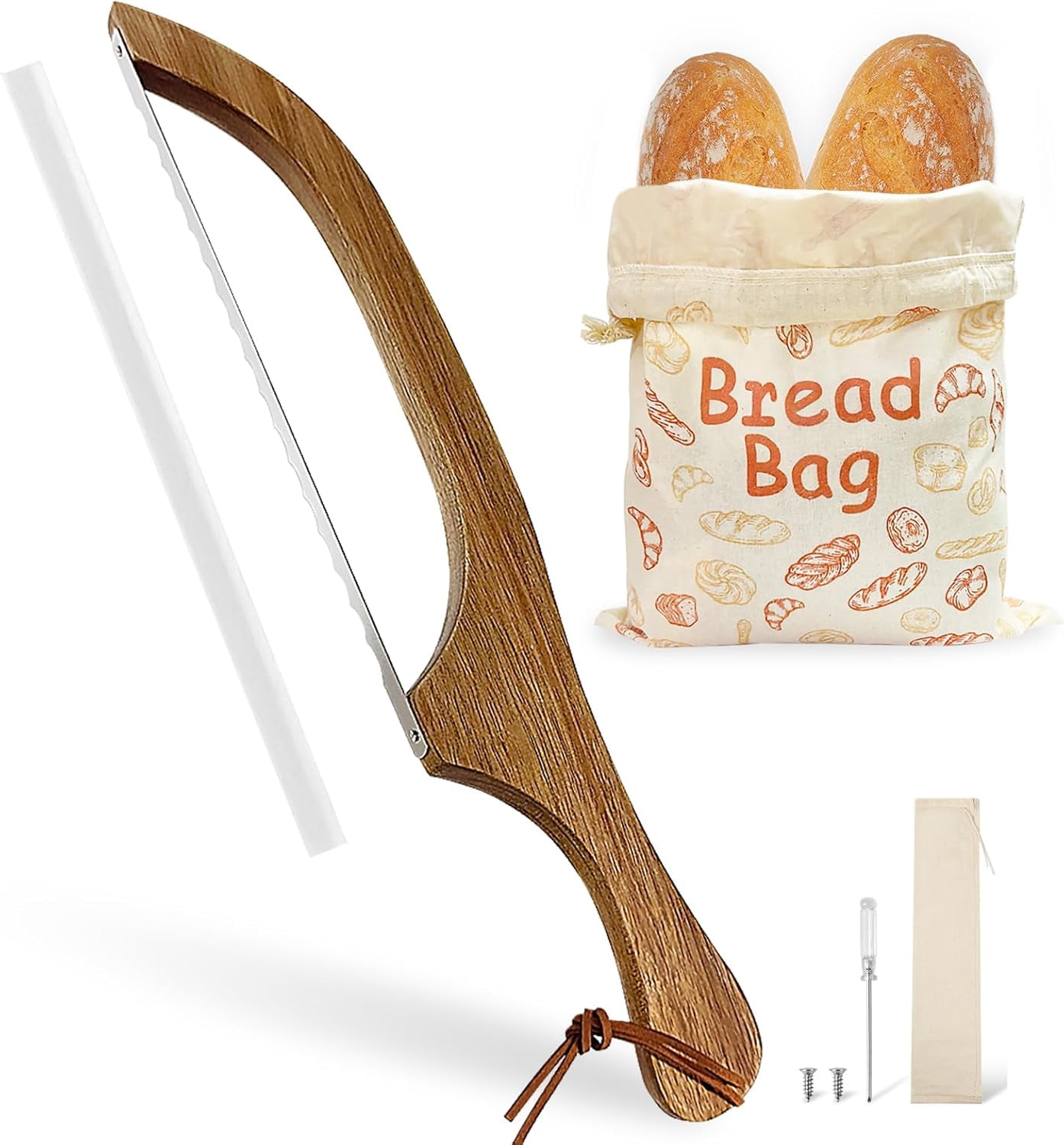 2 Pack Bread Slicer for Homemade, Sourdough Knife and Reusable Bread ...