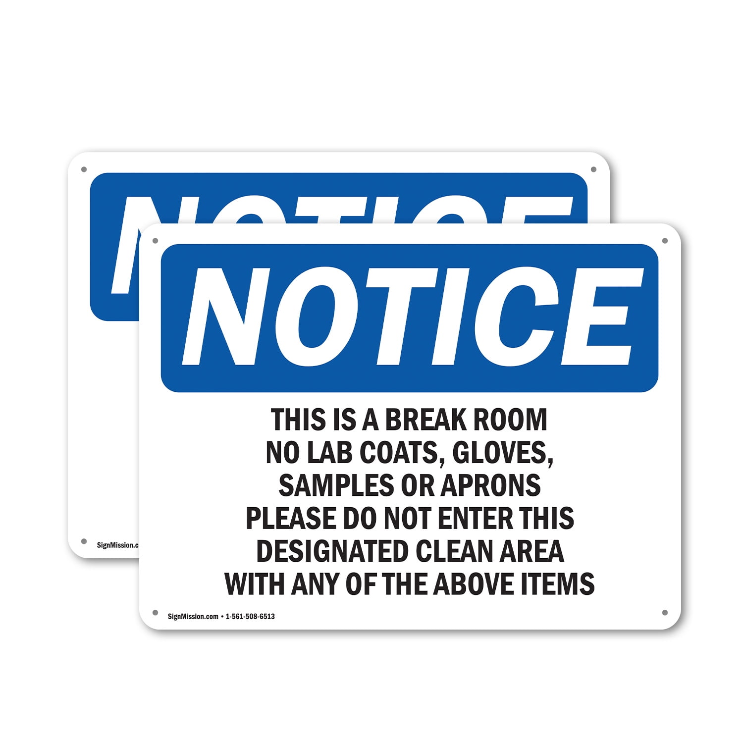 (2 Pack) This Is A Break Room No Lab Coats Gloves OSHA Notice Sign 24 ...