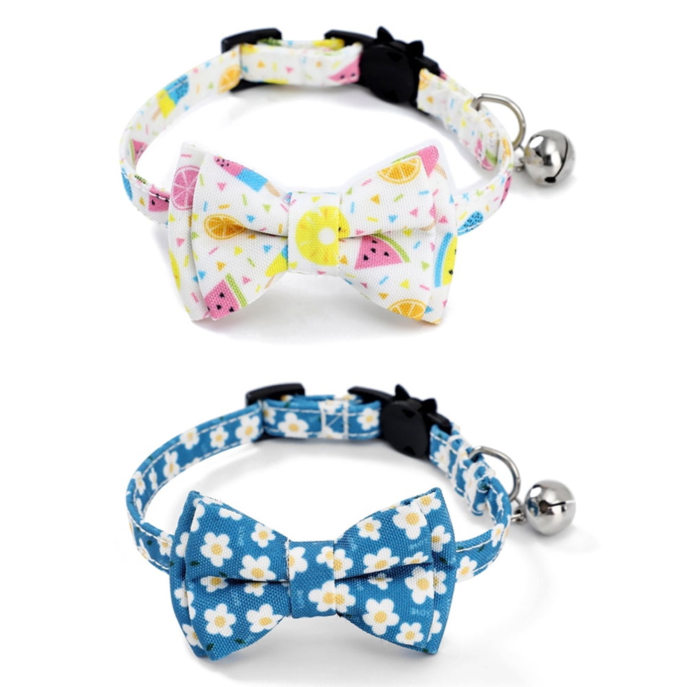 2 Pack Breakaway Cat Collars With Bowtie, Safety Buckle Cat Collars ...