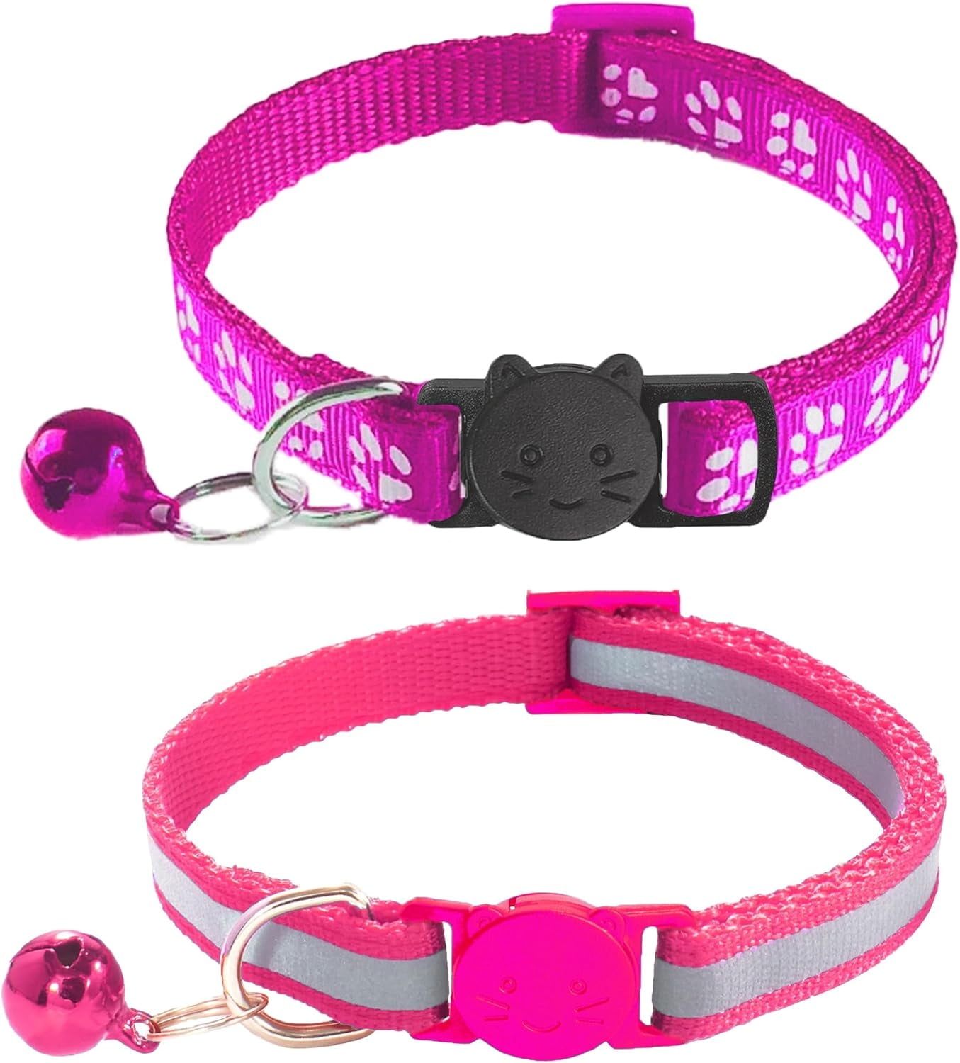 2 Pack Breakaway Cat Collars with Bells, Reflective Design and Claw ...