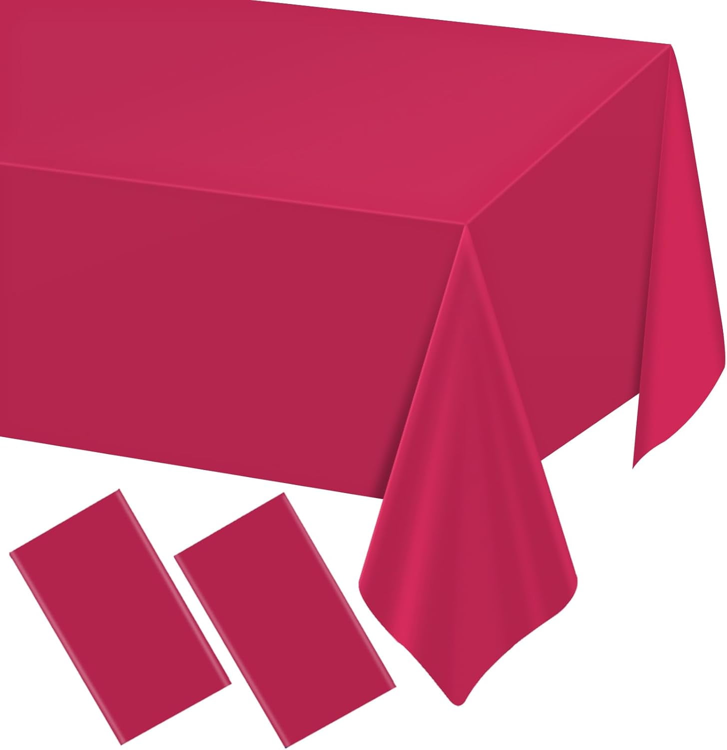 2 Pack Bright Red Plastic Tablecloth Disposable Table Covers 54" x 108 ...