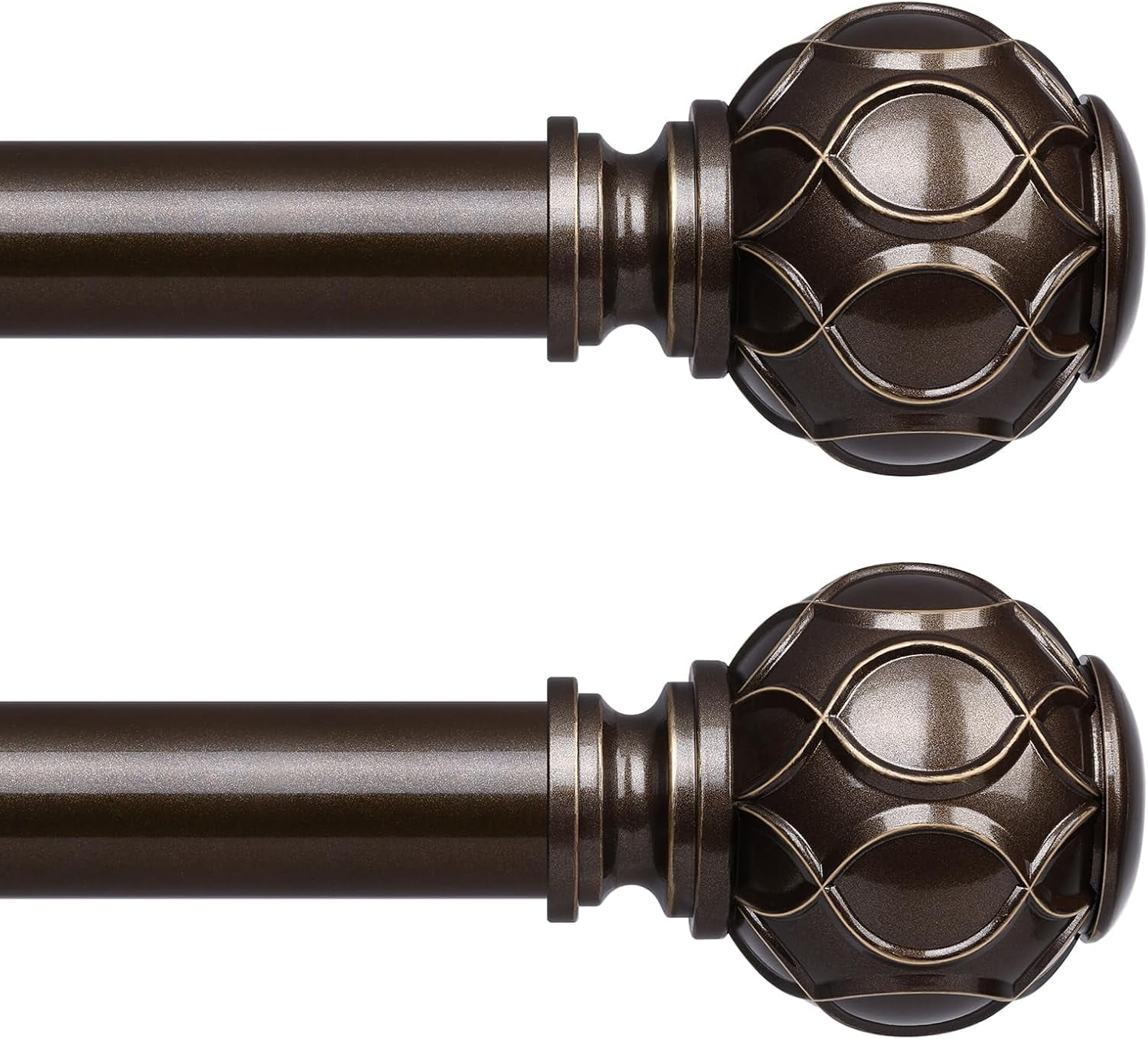 2 Pack Bronze Curtain Rod, Heavy Duty 1 Inch Decorative Curtain Rods ...