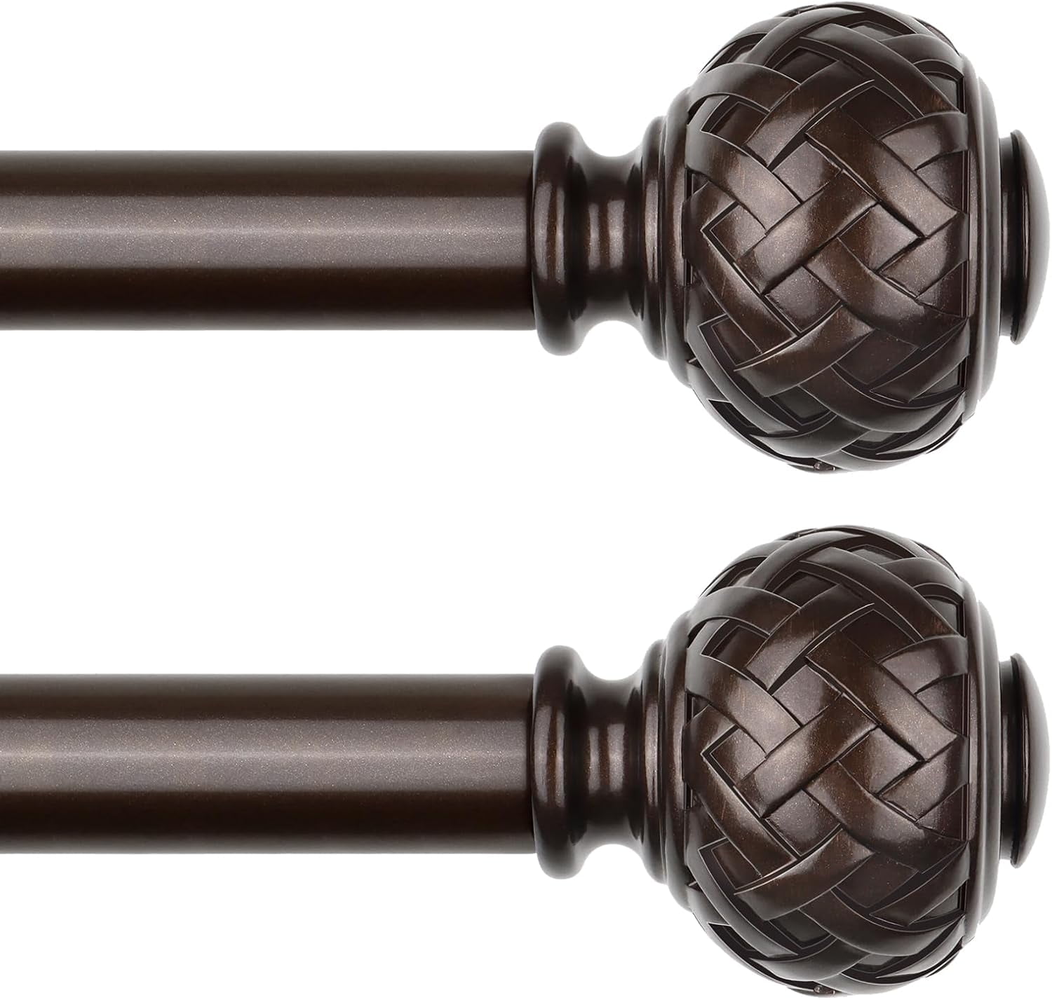 2-Pack Bronze Curtain Rods, Adjustable 32 to 86 Inches (Fits 20-82 ...