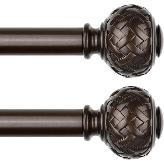 2-Pack Bronze Curtain Rods, Adjustable 32 to 86 Inches (Fits 20-82 ...