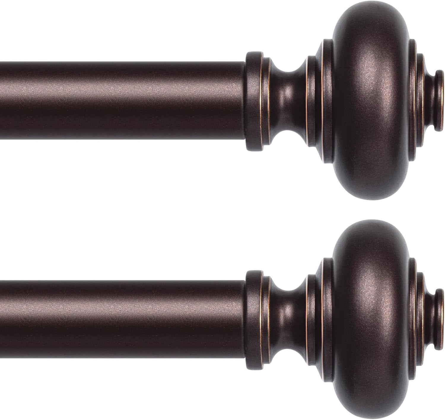2 Pack Bronze Curtain Rods for Windows 30 to 56 Inch, Decorative Heavy ...