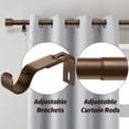 2 Pack Bronze Curtain Rods for Windows 72 to 144 Inch, 1 Inch Long ...