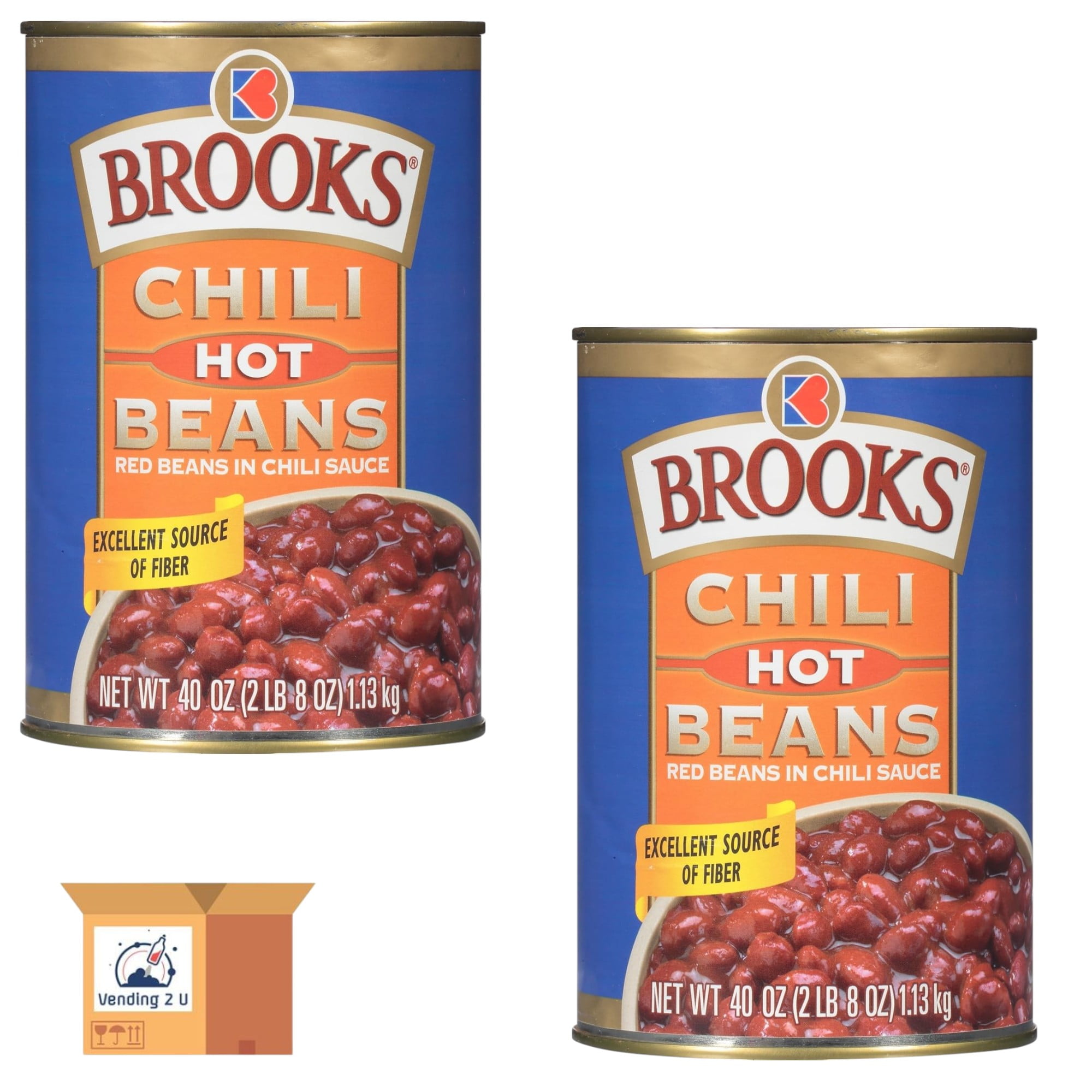 ( 2 Pack ) Brooks Chili Beans, Canned Red Beans in Chili Sauce, Hot ...