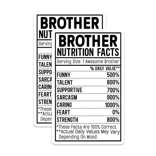 (2 Pack) Brother Humor Magnets - Funny Nutrition Facts - Refrigerator ...