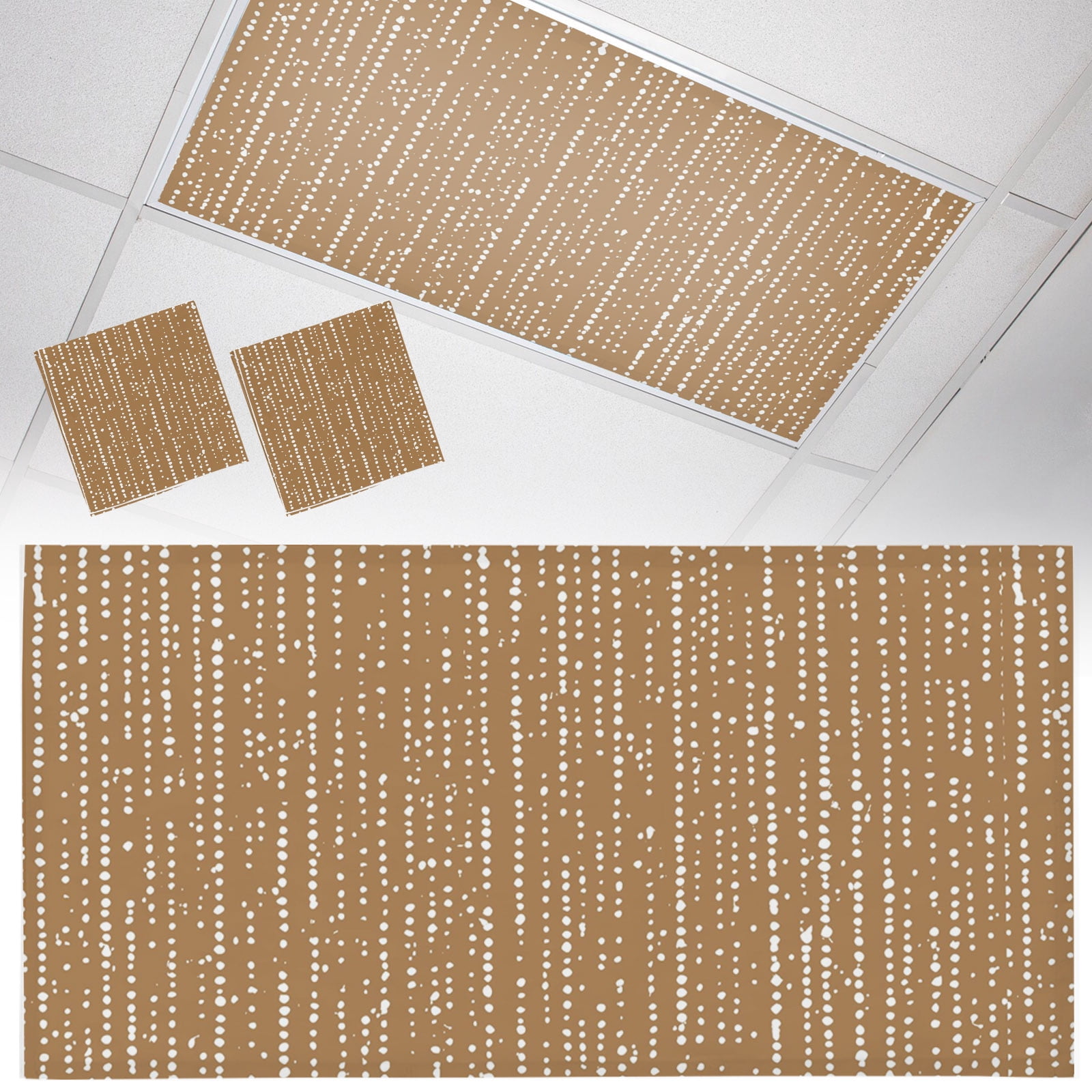 2 Pack Brown Fluorescent Light Covers for Ceiling Lights White Dots and ...