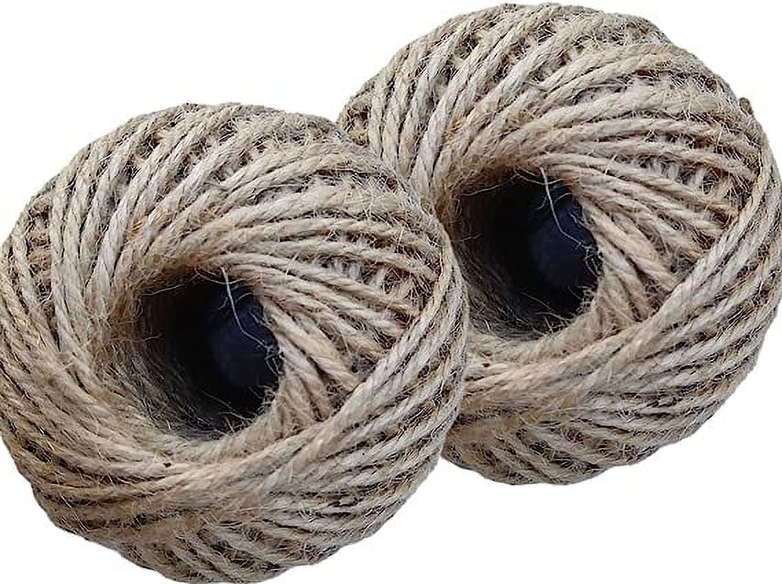 2 Pack - Brown Jute Twine Ball, Total 400 Ft 3 Ply 200 ft Each, Jute ...