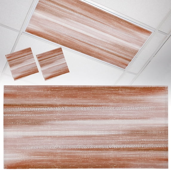 2 Pack Brown Red Gradient Fluorescent Light Covers for Ceiling Lights ...