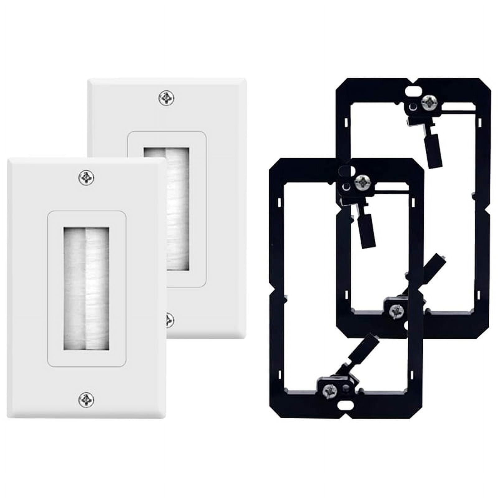 2-Pack Brush Wall Plate with Single Low Voltage Mounting Bracket Cable ...