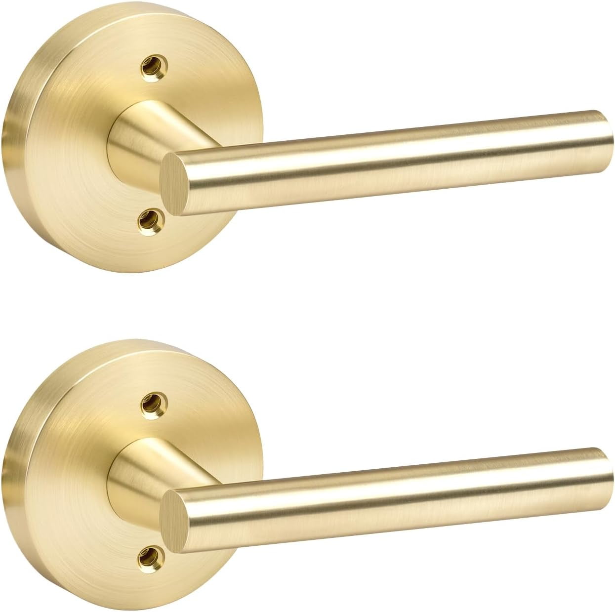 2 Pack Brushed Gold Dummy Interior Door Handle, Gold Door Handles for ...