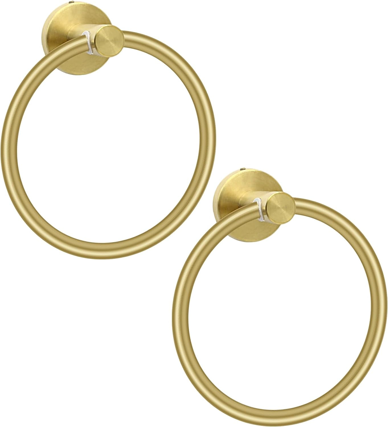 2 Pack Brushed Gold Towel Ring, Round Hand Towel Holder for Bathroom ...